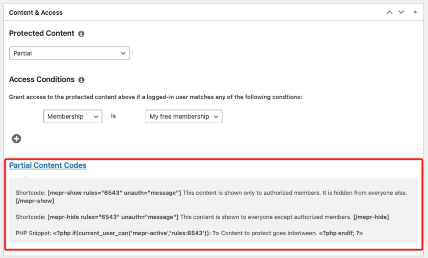 Protecting Partial Content | MemberPress