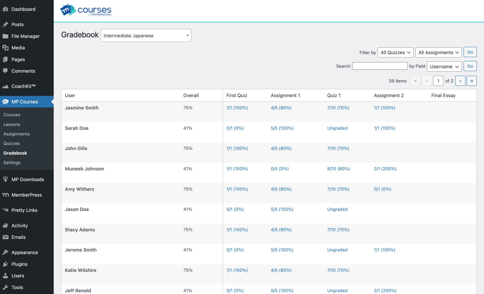 NEW MemberPress Courses Release: Assignments + Gradebook Features