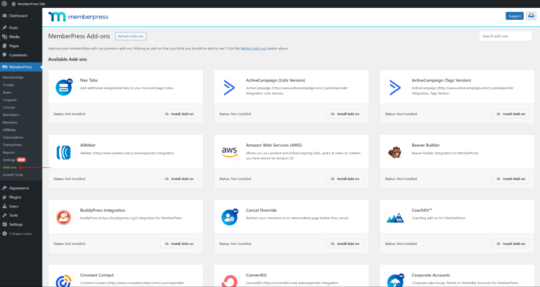 Enabling Features With MemberPress Add-ons