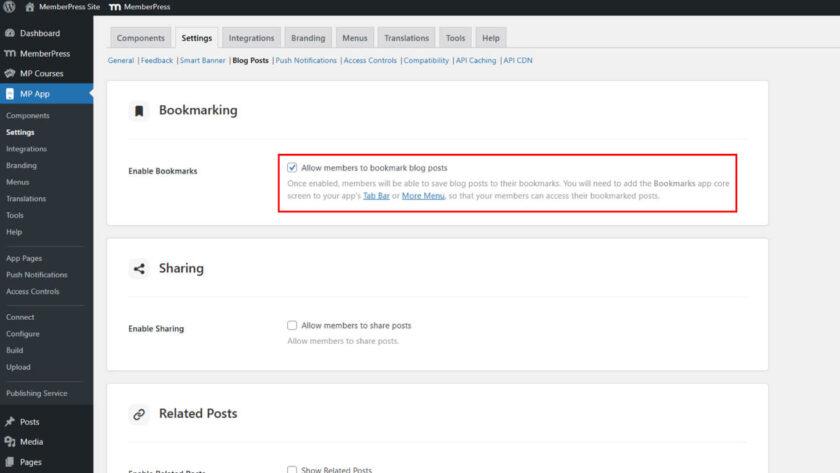 Enabling and Using Bookmark Feature in MemberPress AppKit